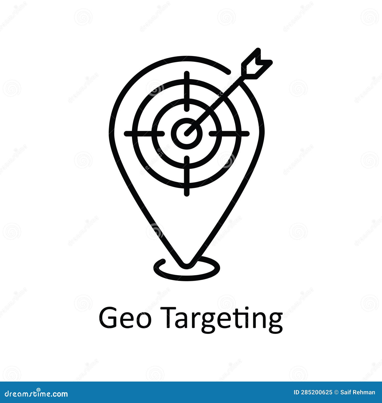 Geo Targeting Vector Outline Icon Design Illustration. Map and ...