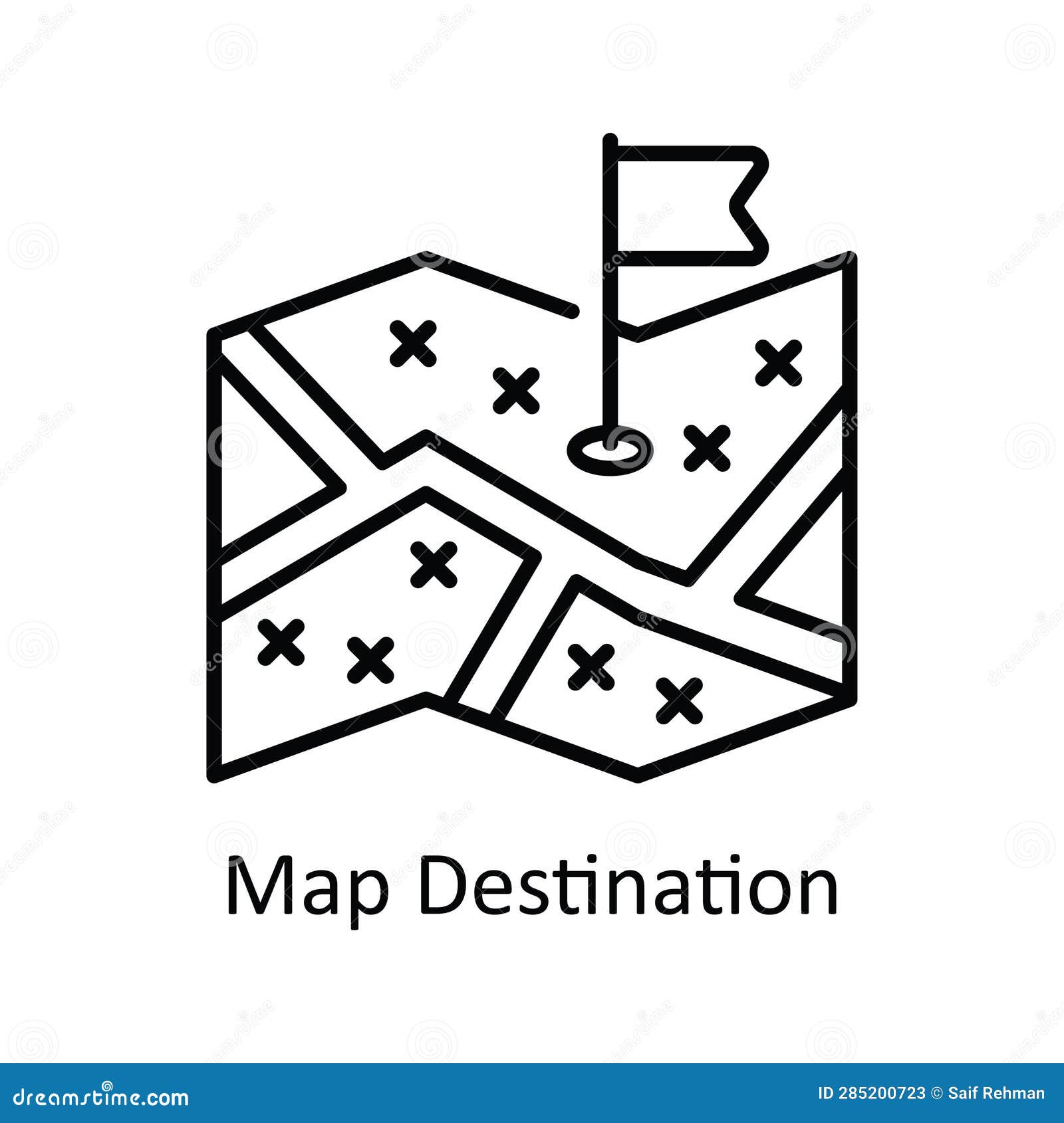 Map Destination Vector Outline Icon Design Illustration. Map and ...