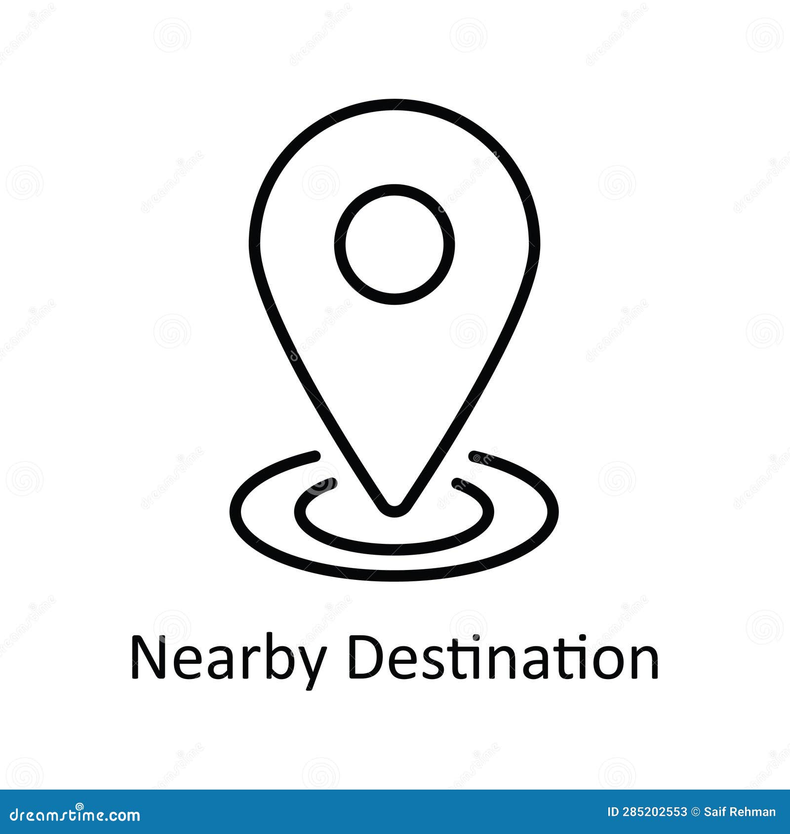 Nearby Destination Vector Outline Icon Design Illustration. Map and ...