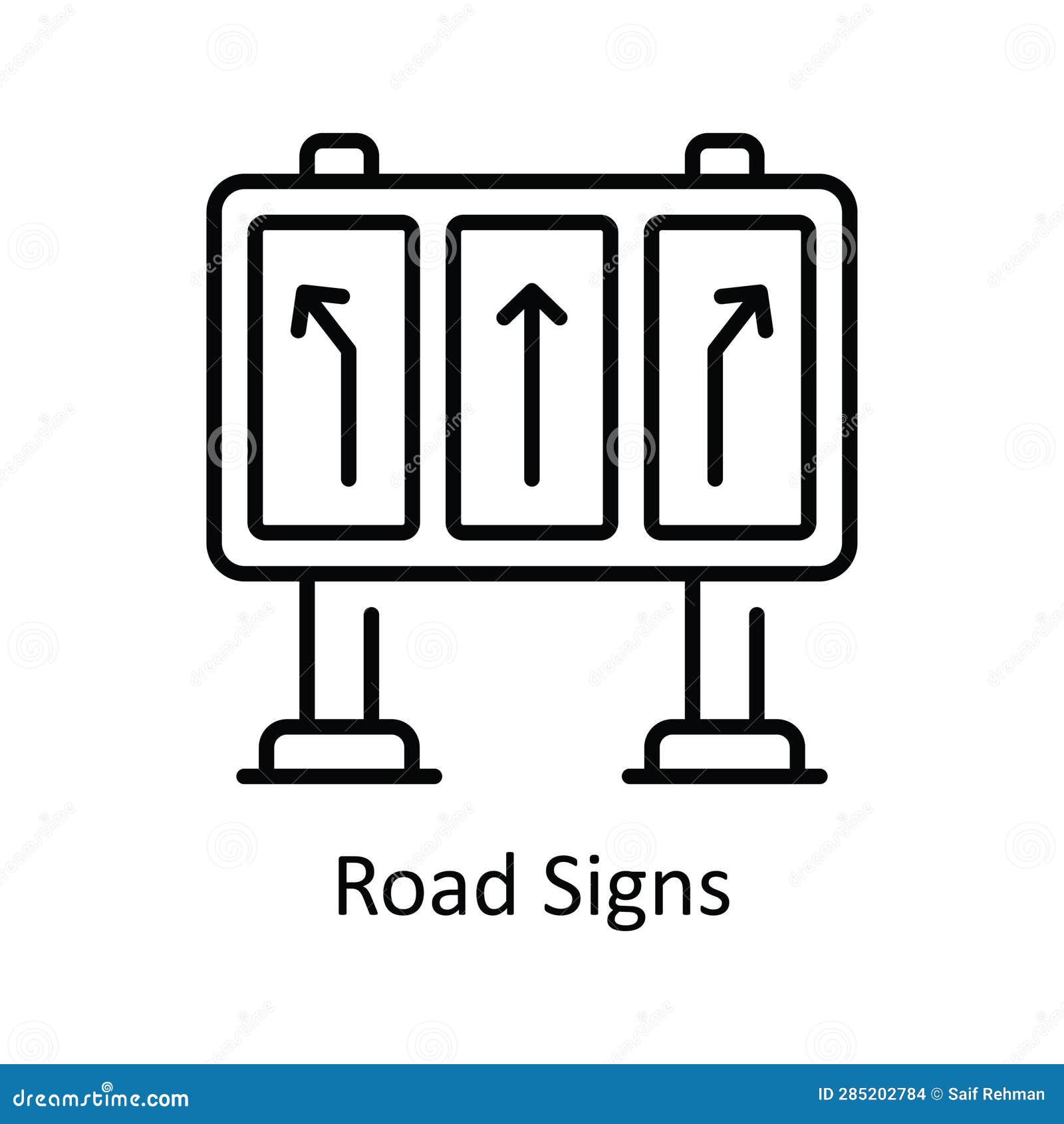 Road Signs Vector Outline Icon Design Illustration. Map and Navigation ...