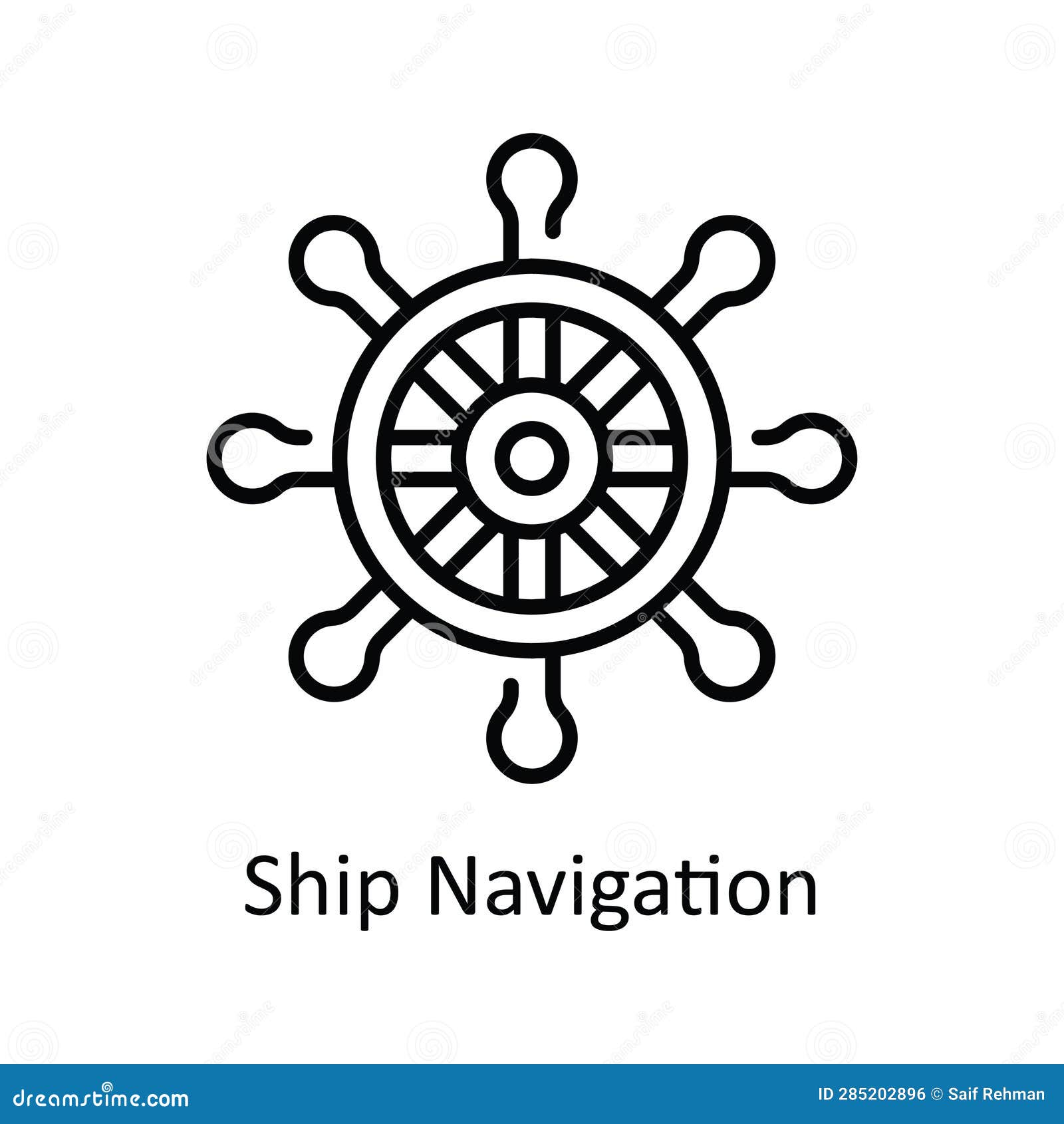 Ship Navigation Vector Outline Icon Design Illustration. Map and ...