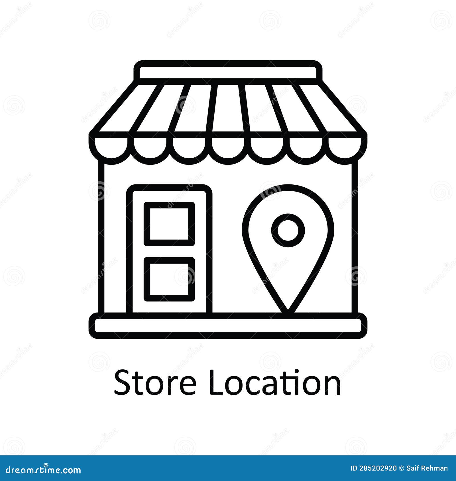 Store Location Vector Outline Icon Design Illustration. Map and ...
