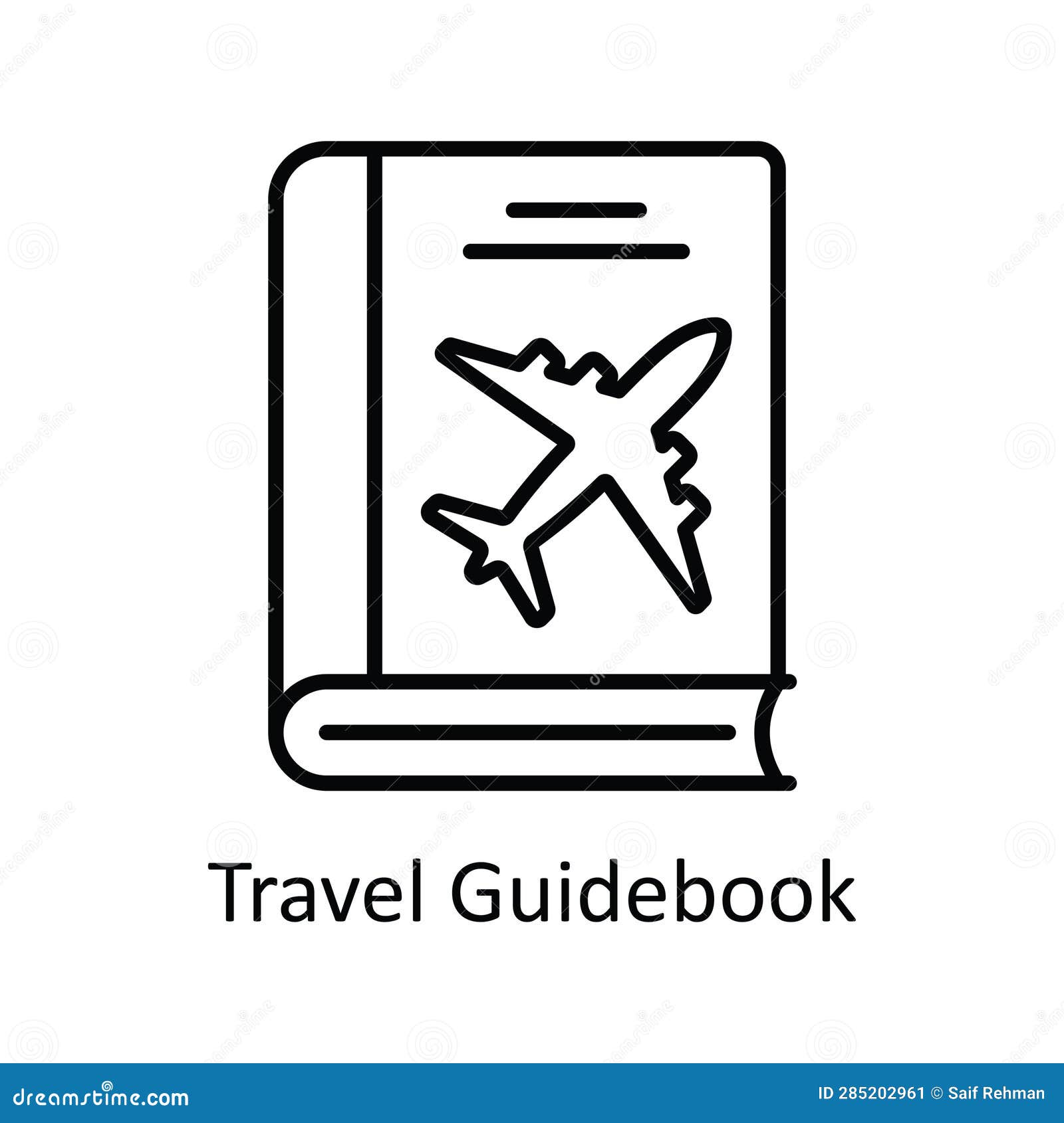 Travel Guidebook Vector Outline Icon Design Illustration. Map and ...