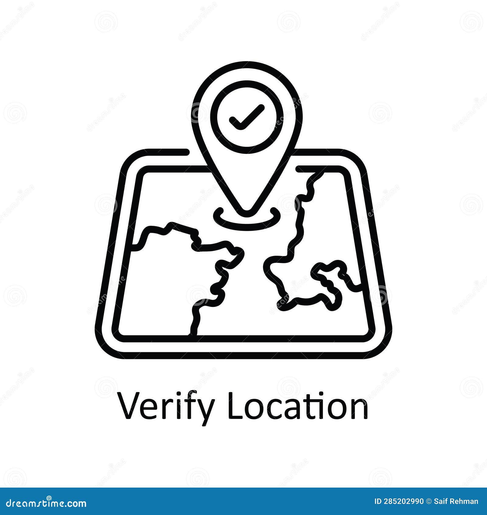 Verify Location Vector Outline Icon Design Illustration. Map and ...