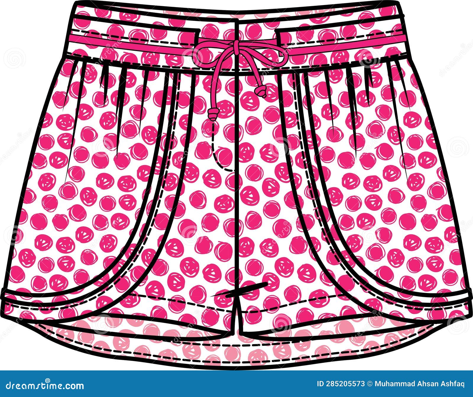 Kid Girls Teens Bottom Wear Shorts Knicker Stock Vector - Illustration ...