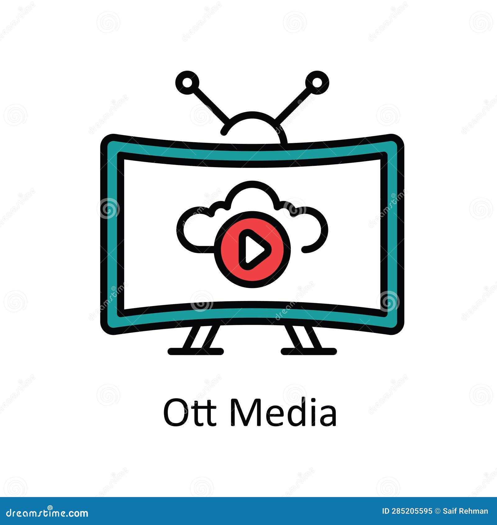 Ott Media Vector Fill Outline Icon Design Illustration. Online ...