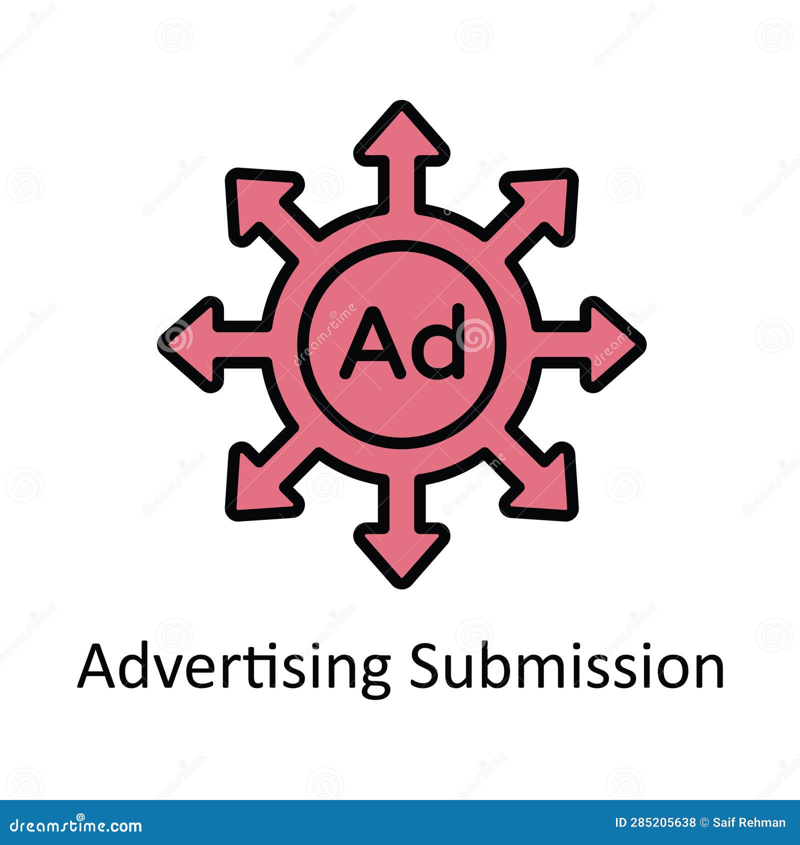 Advertising Submission Vector Fill Outline Icon Design Illustration ...