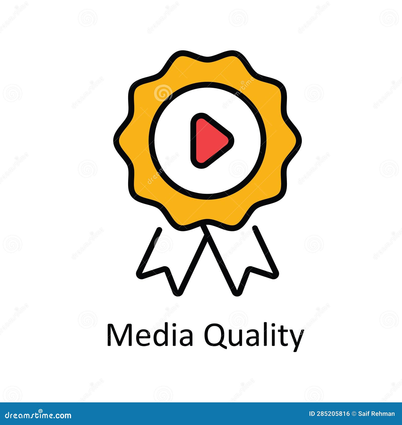 Media Quality Vector Fill Outline Icon Design Illustration. Online ...