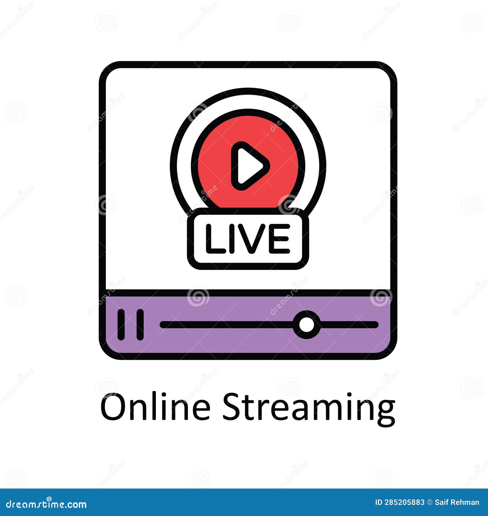 Online Streaming Vector Fill Outline Icon Design Illustration. Online ...