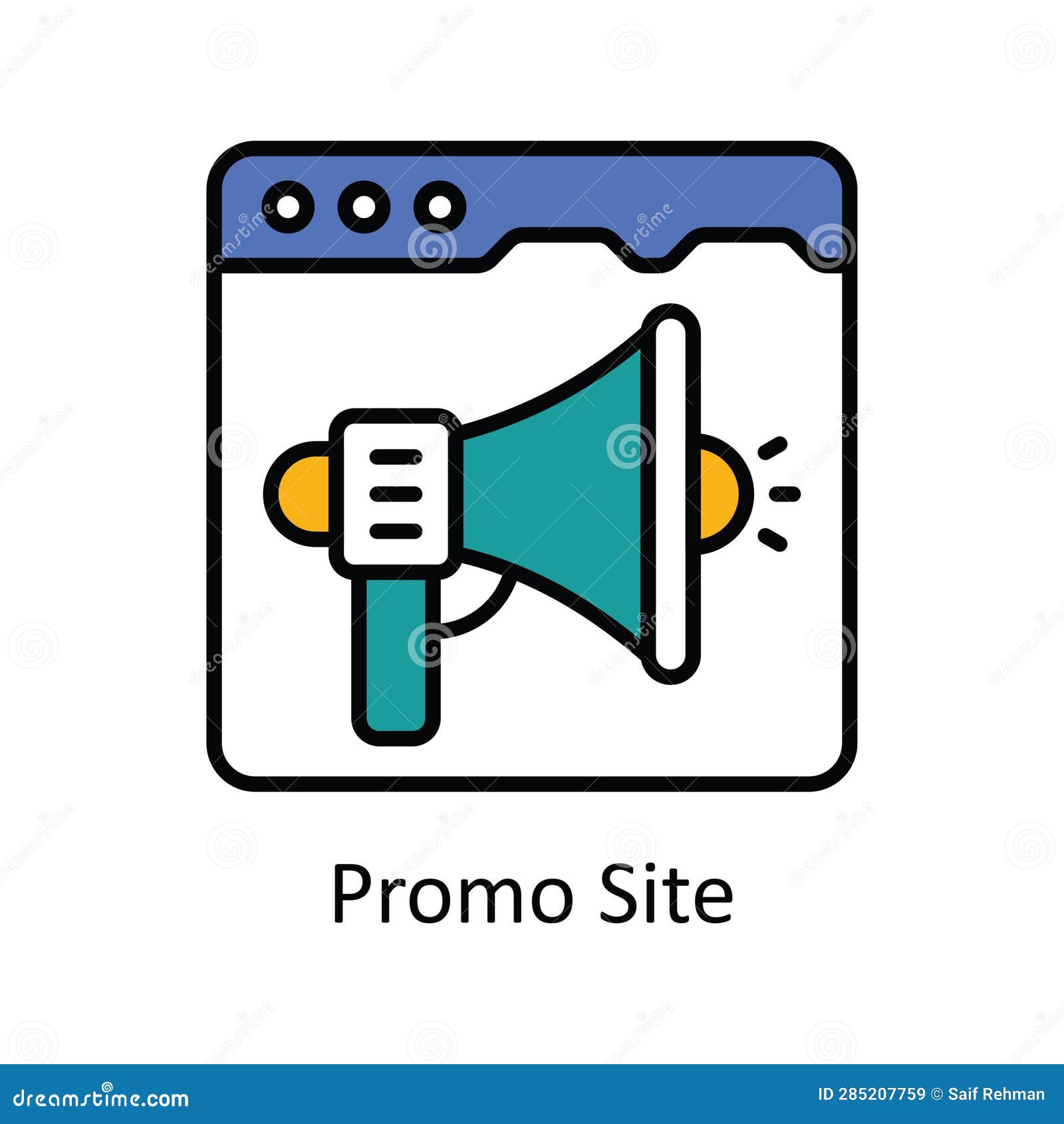 Promo Site Vector Fill Outline Icon Design Illustration. Online ...