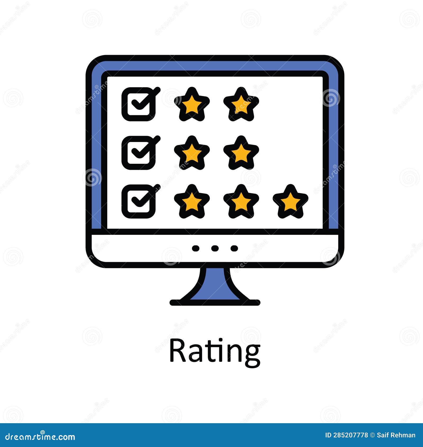 Rating Vector Fill Outline Icon Design Illustration. Online Streaming ...
