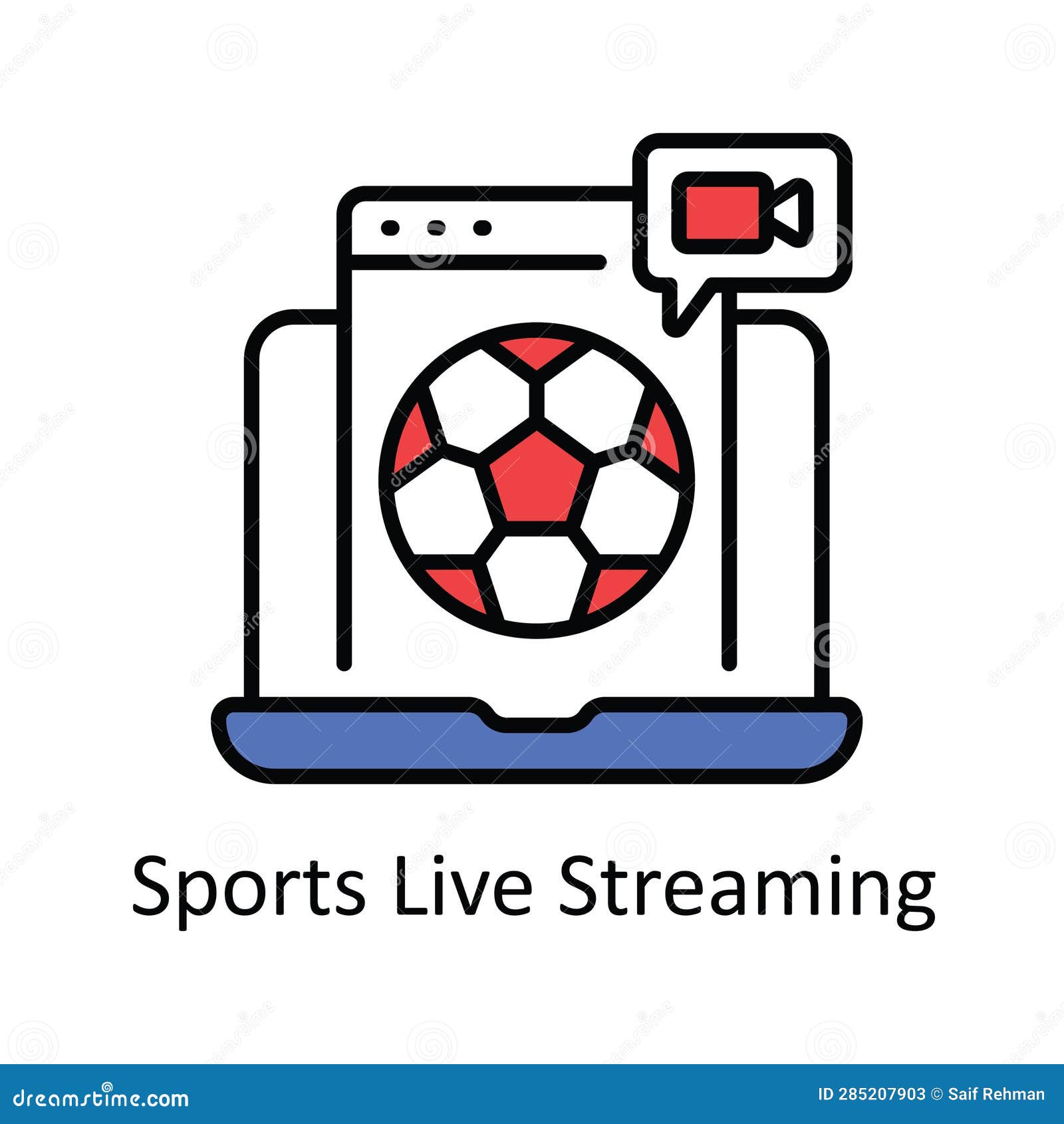 Sports Live Streaming Vector Fill Outline Icon Design Illustration ...