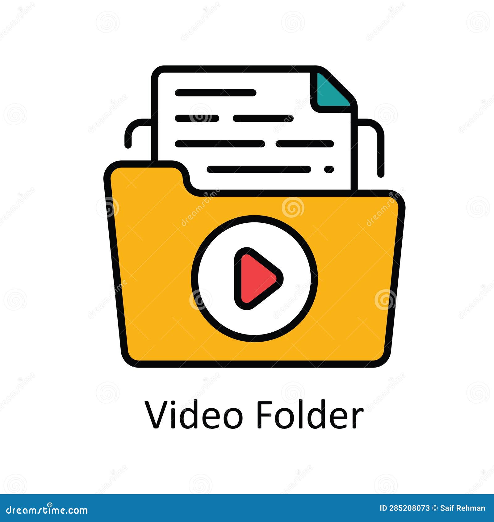 Video Folder Vector Fill Outline Icon Design Illustration. Online ...