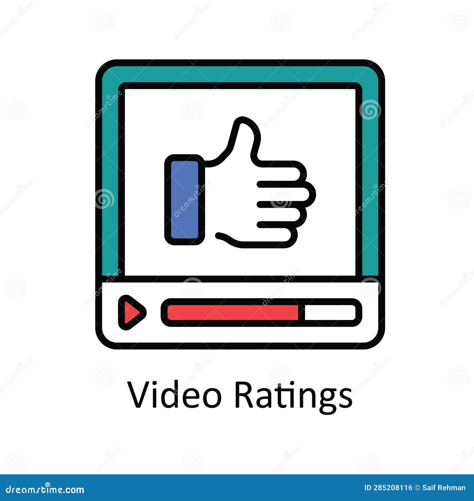 Video Ratings Vector Fill Outline Icon Design Illustration. Online ...