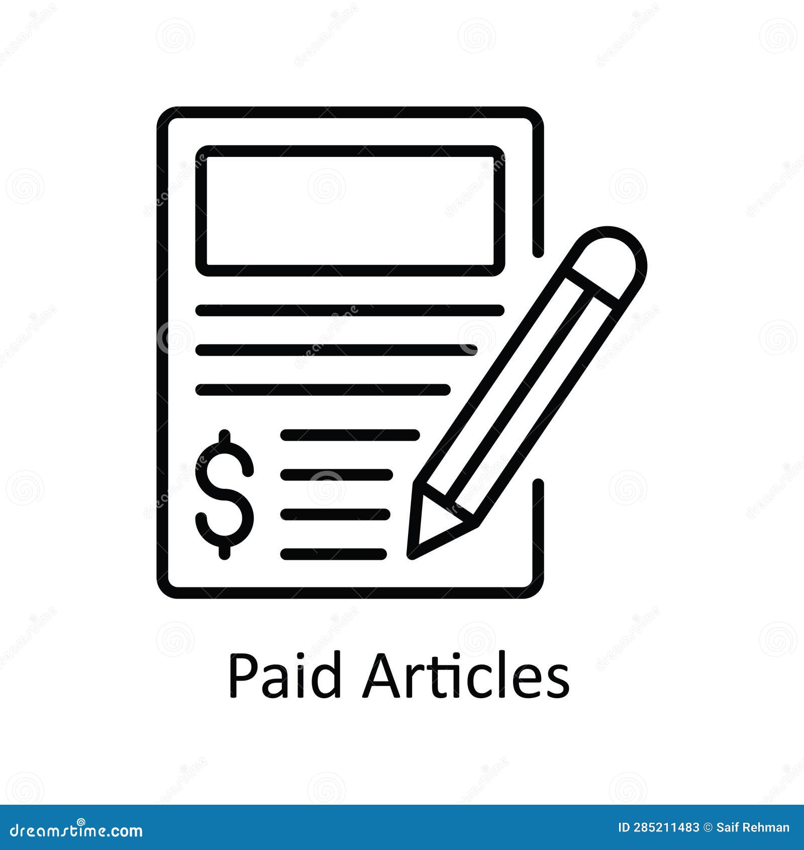 Paid Articles Vector Outline Icon Design Illustration. Online Streaming ...