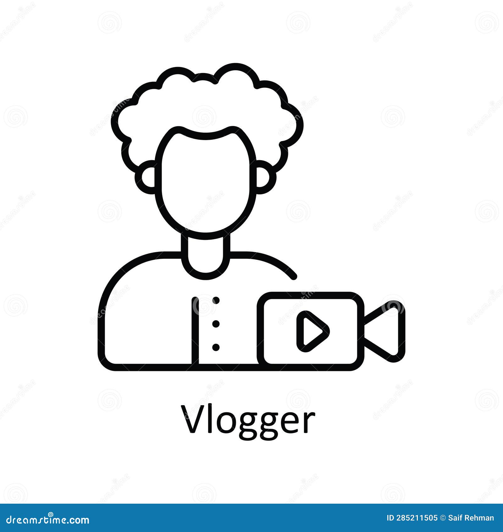 Vlogger Vector Outline Icon Design Illustration. Online Streaming ...