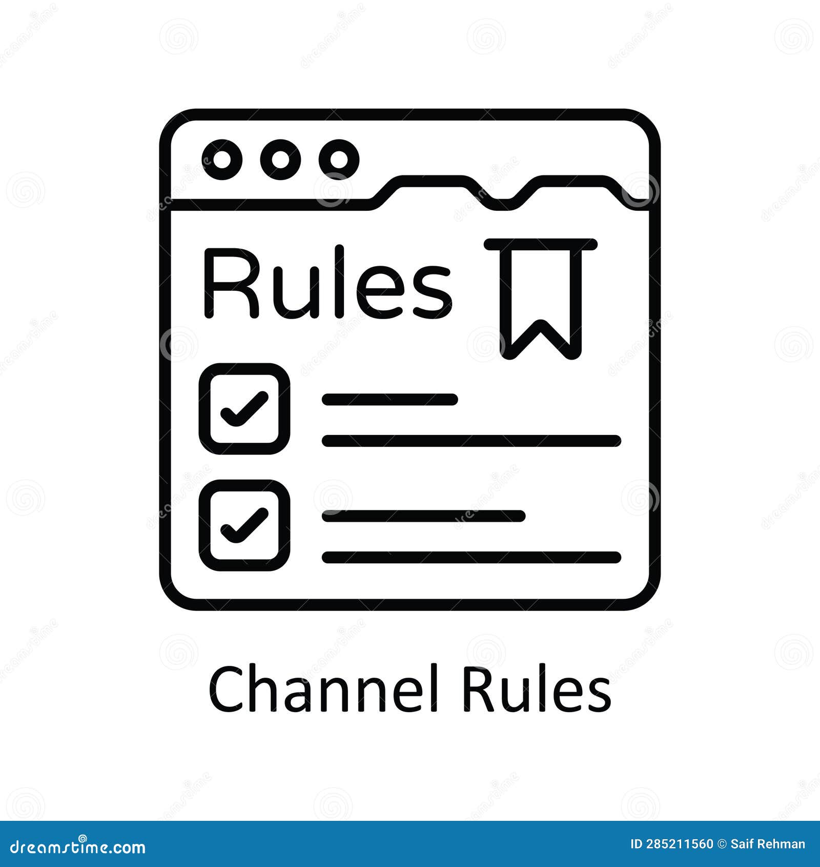 Channel Rules Vector Outline Icon Design Illustration. Online Streaming ...