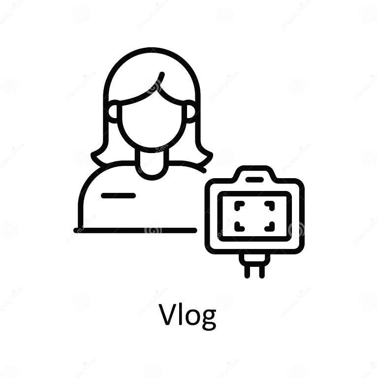 Vlog Vector Outline Icon Design Illustration. Online Streaming Symbol ...