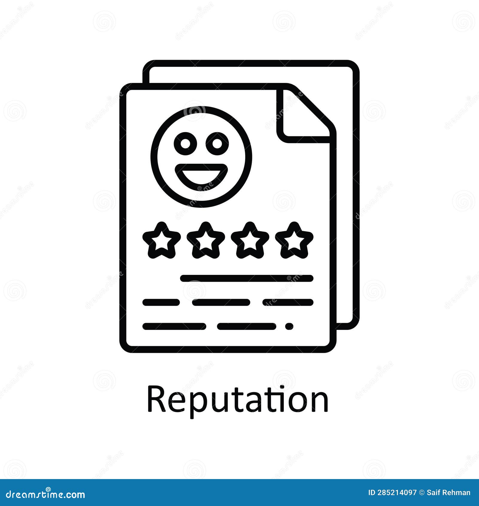 Reputation Vector Outline Icon Design Illustration. Online Streaming ...