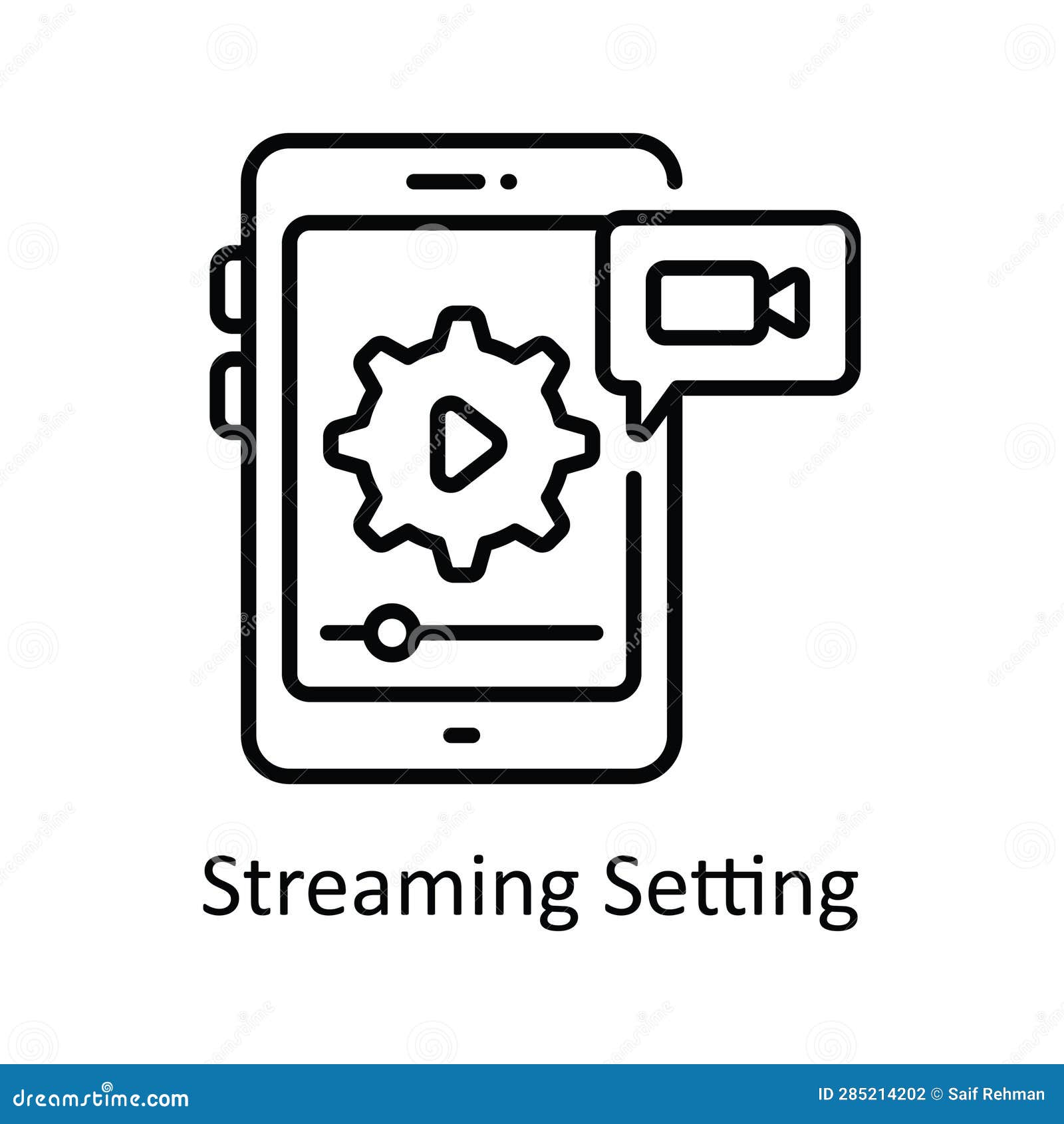 Streaming Setting Vector Outline Icon Design Illustration. Online ...