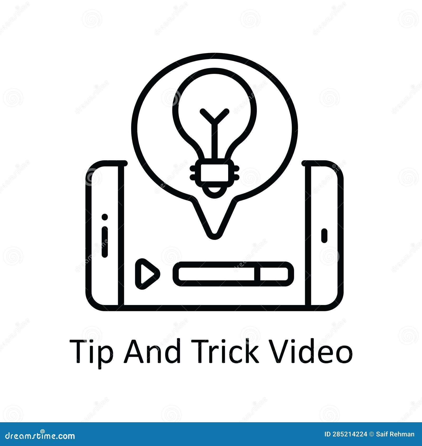 Tip and Trick Video Vector Outline Icon Design Illustration. Online ...