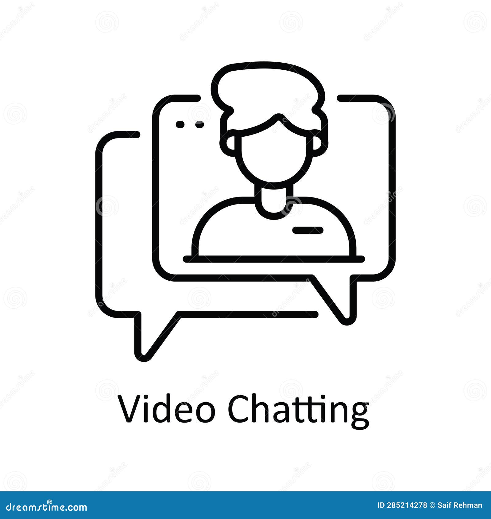 Video Chatting Vector Outline Icon Design Illustration. Online ...