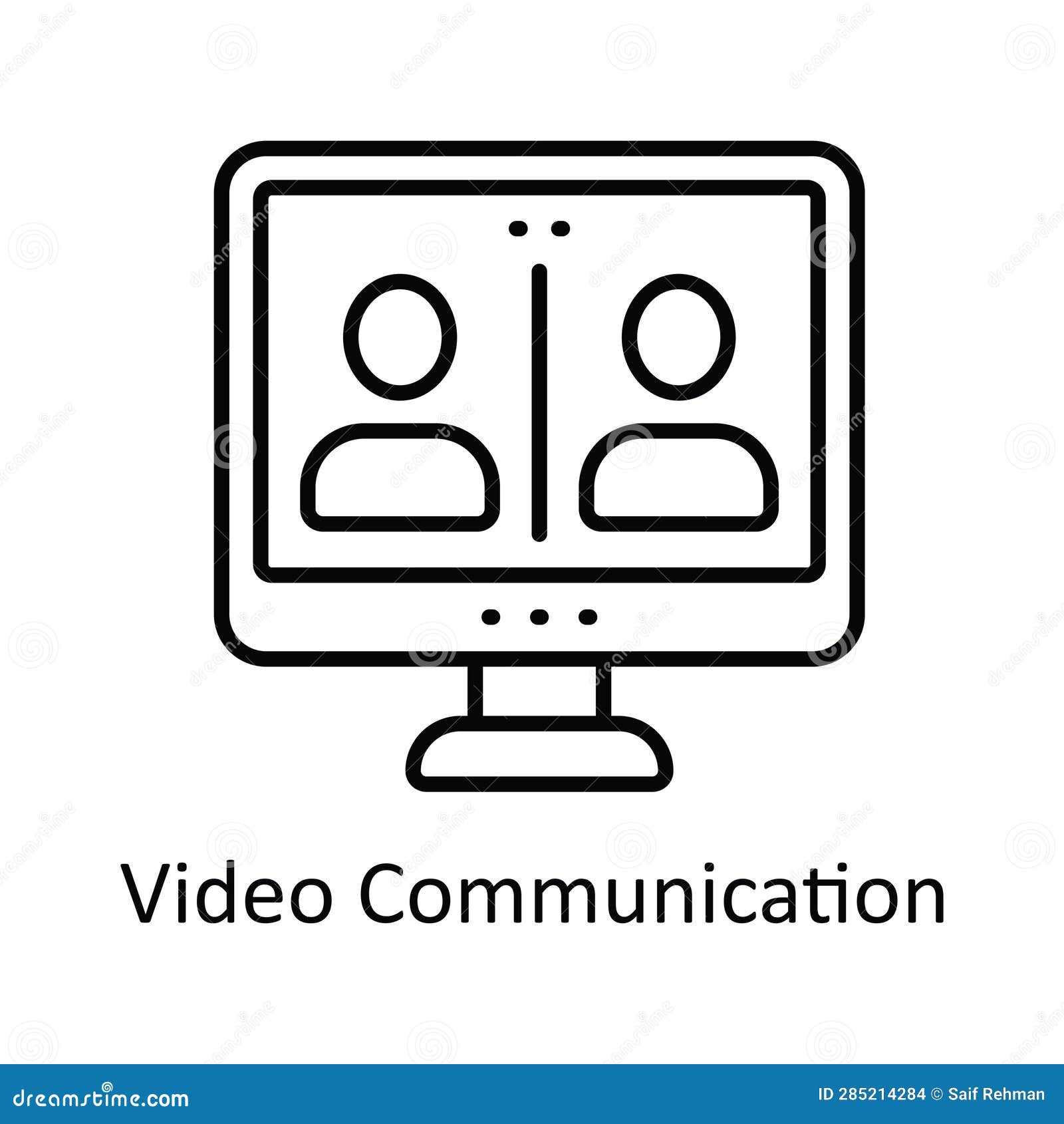Video Communication Vector Outline Icon Design Illustration. Online ...