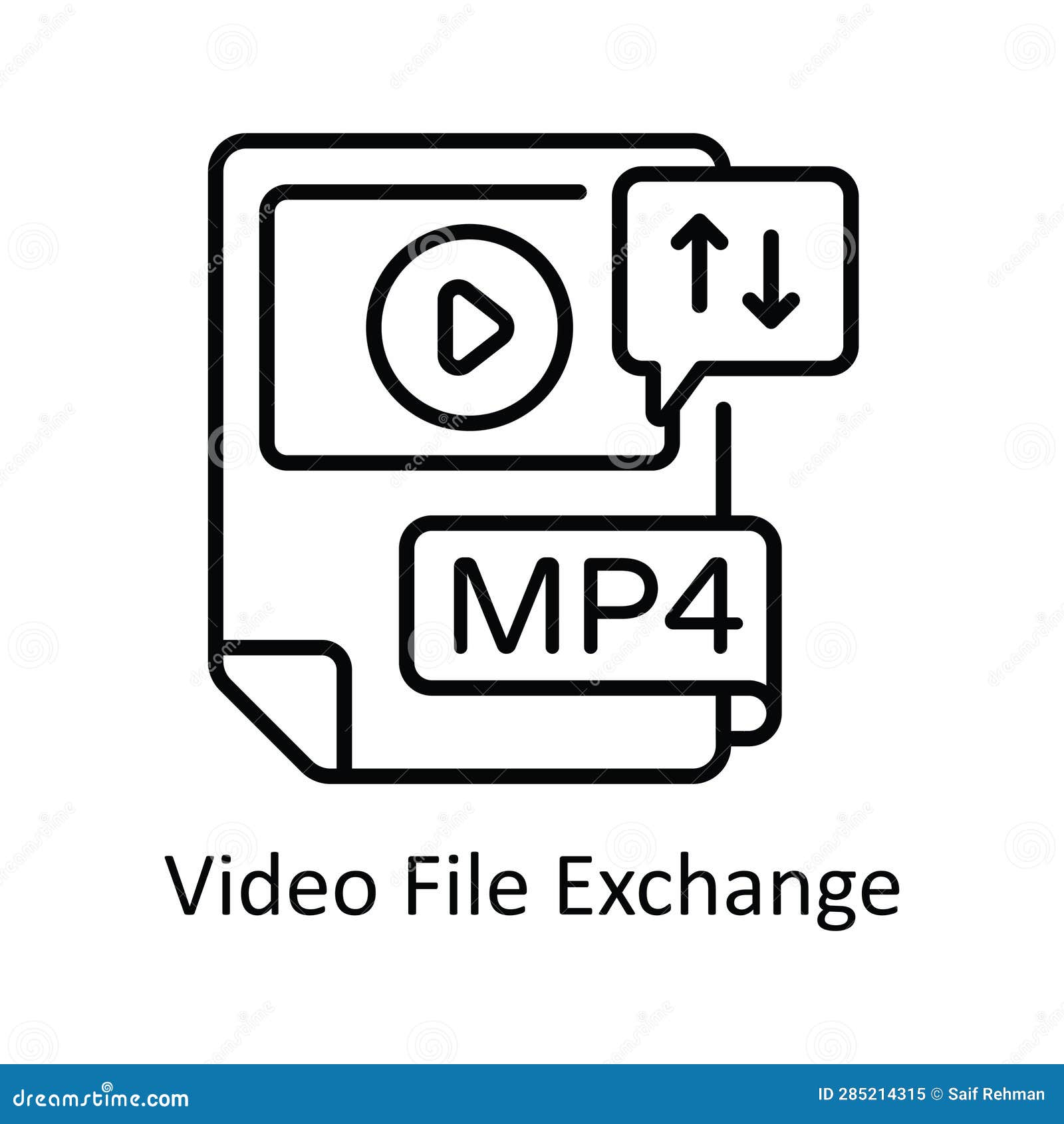 Video File Exchange Vector Outline Icon Design Illustration. Online ...