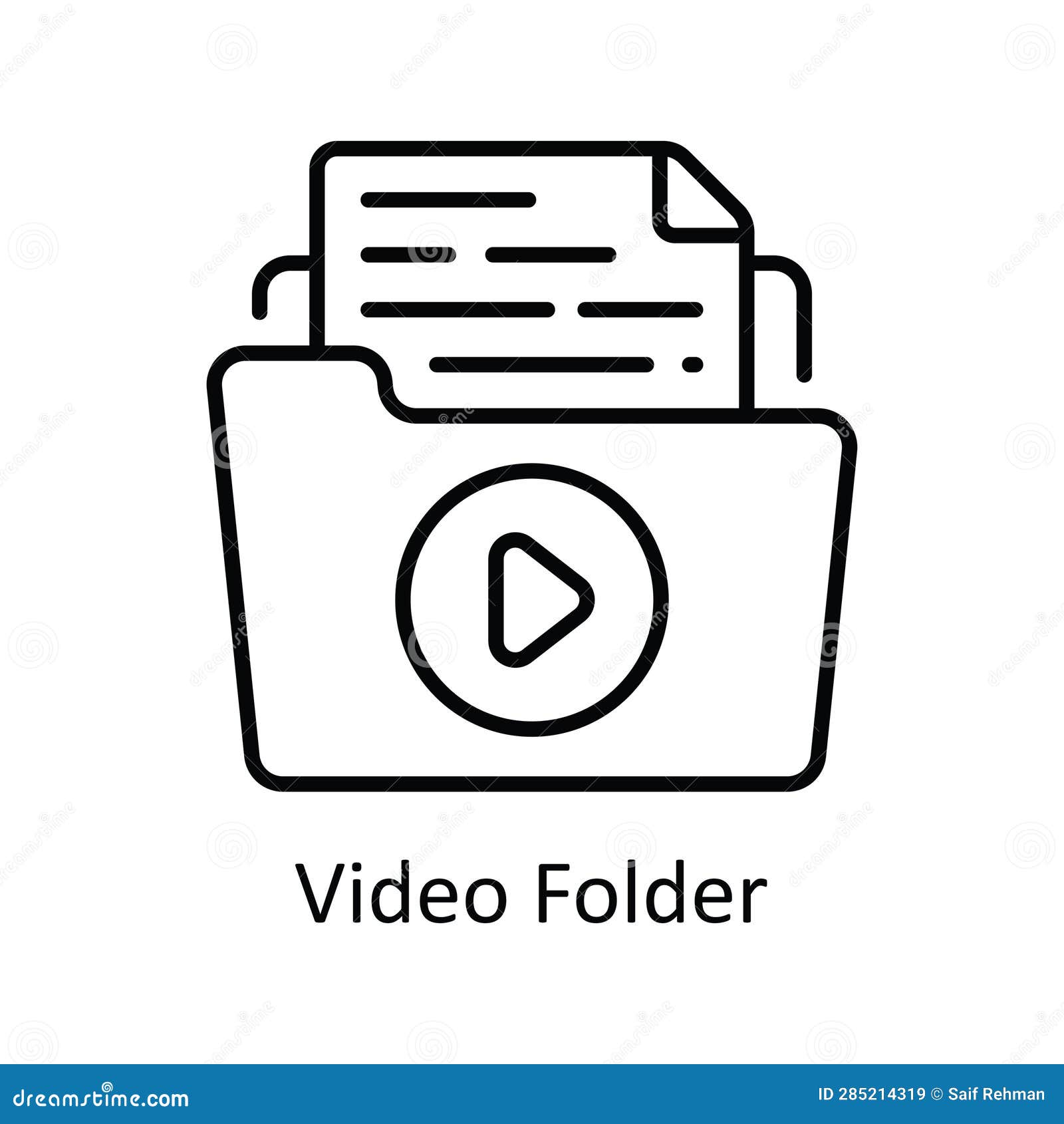 Video Folder Vector Outline Icon Design Illustration. Online Streaming ...