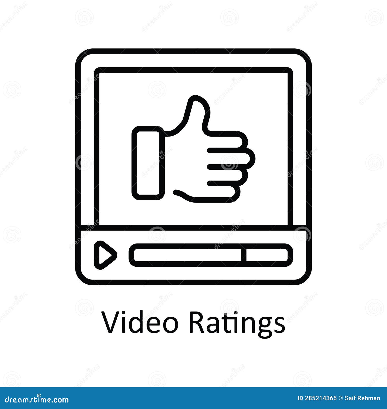 Video Ratings Vector Outline Icon Design Illustration. Online Streaming ...