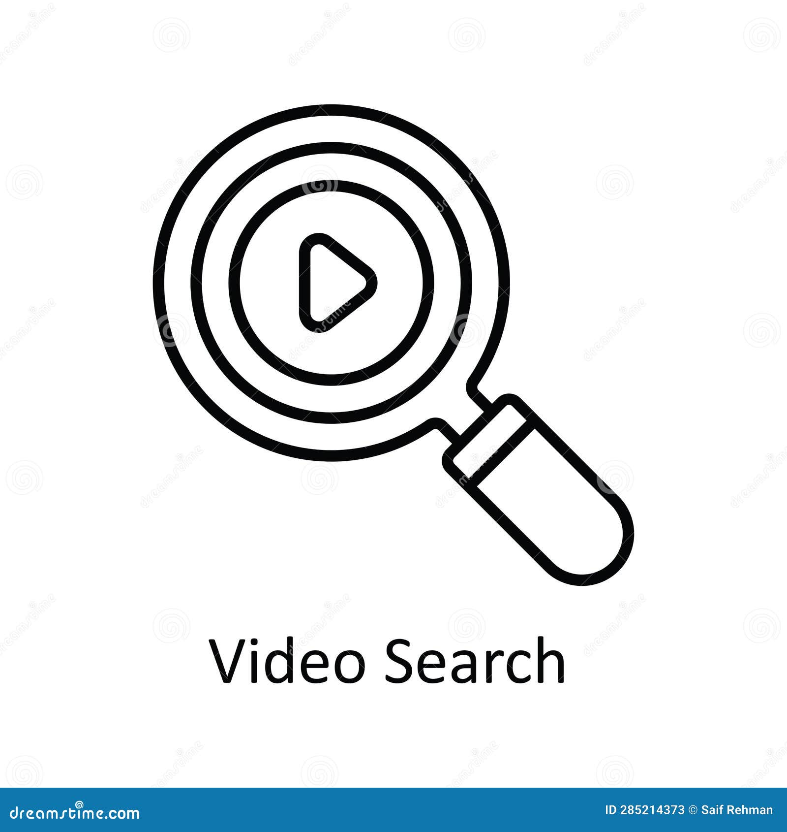 Video Search Vector Outline Icon Design Illustration. Online Streaming ...