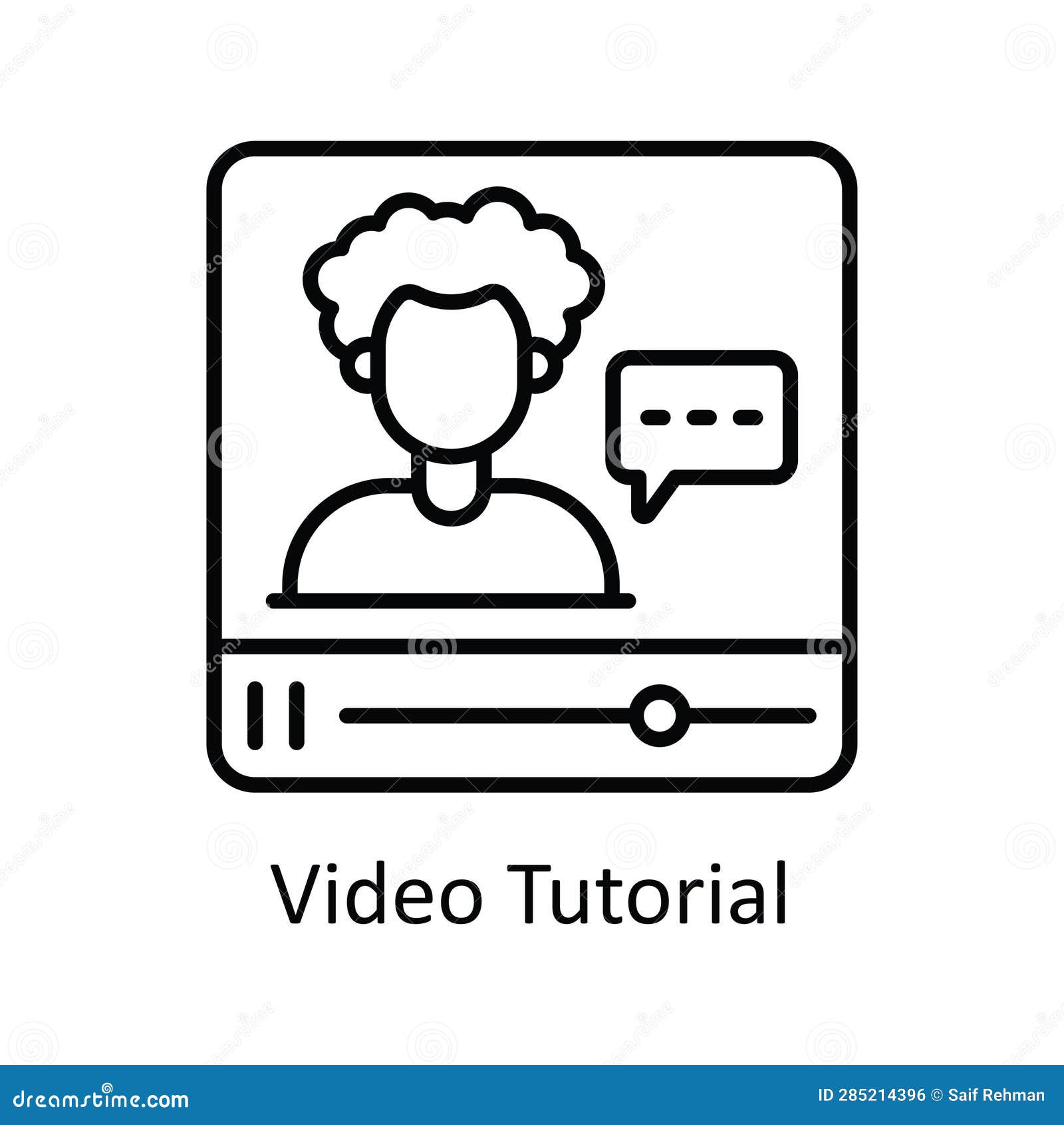 Video Tutorial Vector Outline Icon Design Illustration. Online ...