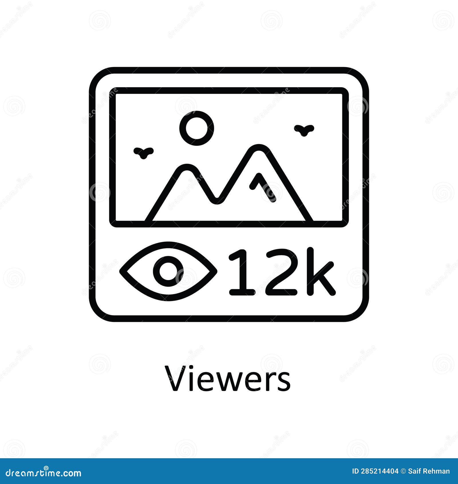 Viewers Vector Outline Icon Design Illustration. Online Streaming ...