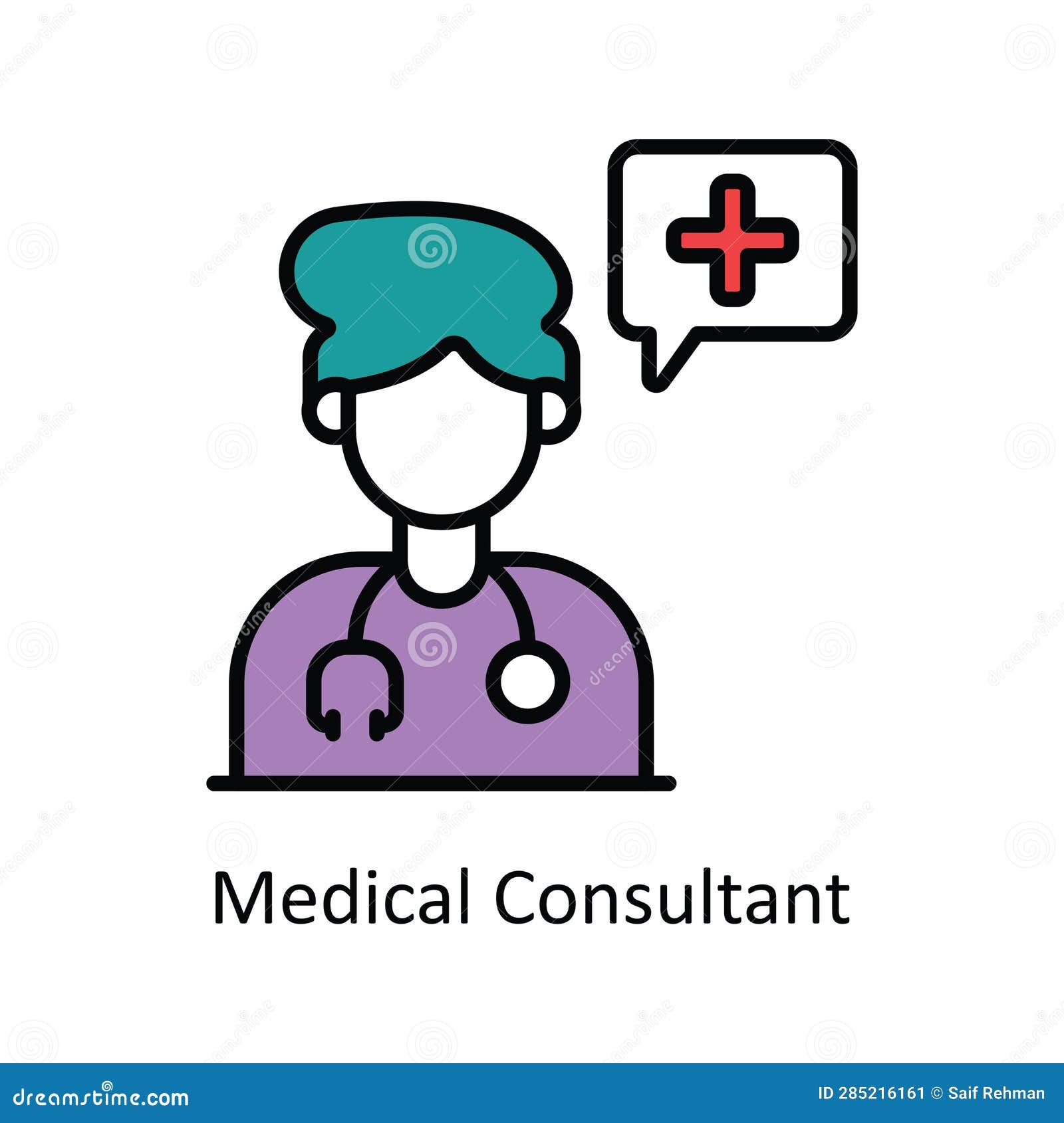 Medical Consultant Vector Fill Outline Icon Design Illustration ...