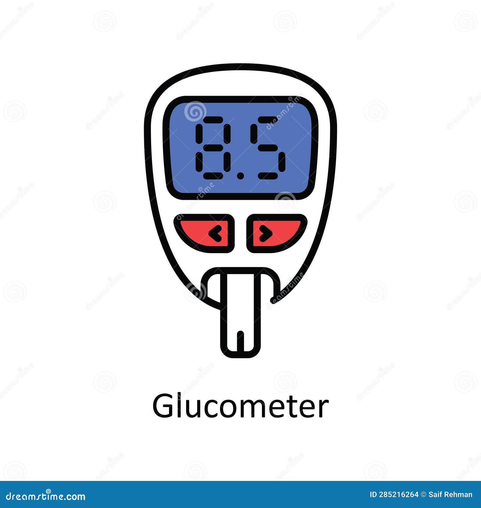 Glucometer Vector Fill Outline Icon Design Illustration. Pharmacy ...