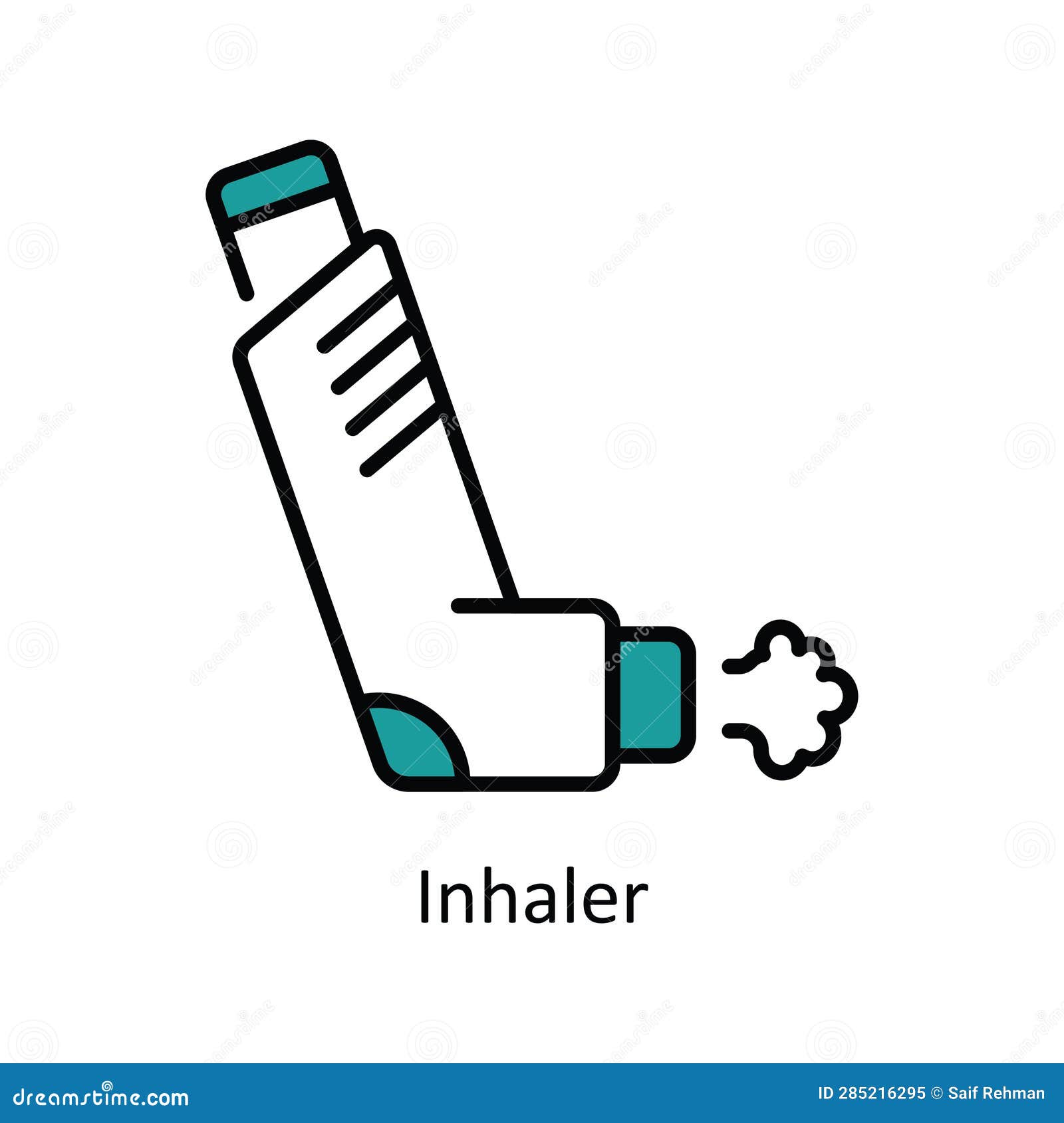 Inhaler Vector Fill Outline Icon Design Illustration. Pharmacy Symbol ...