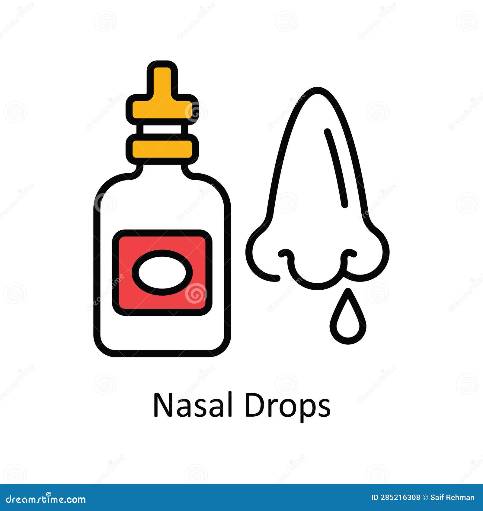 Nasal Drops Vector Fill Outline Icon Design Illustration. Pharmacy ...