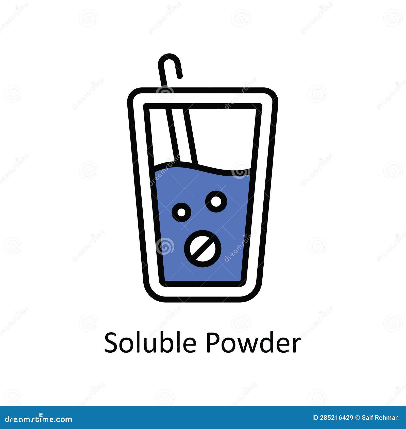 Soluble Powder Vector Fill Outline Icon Design Illustration. Pharmacy ...