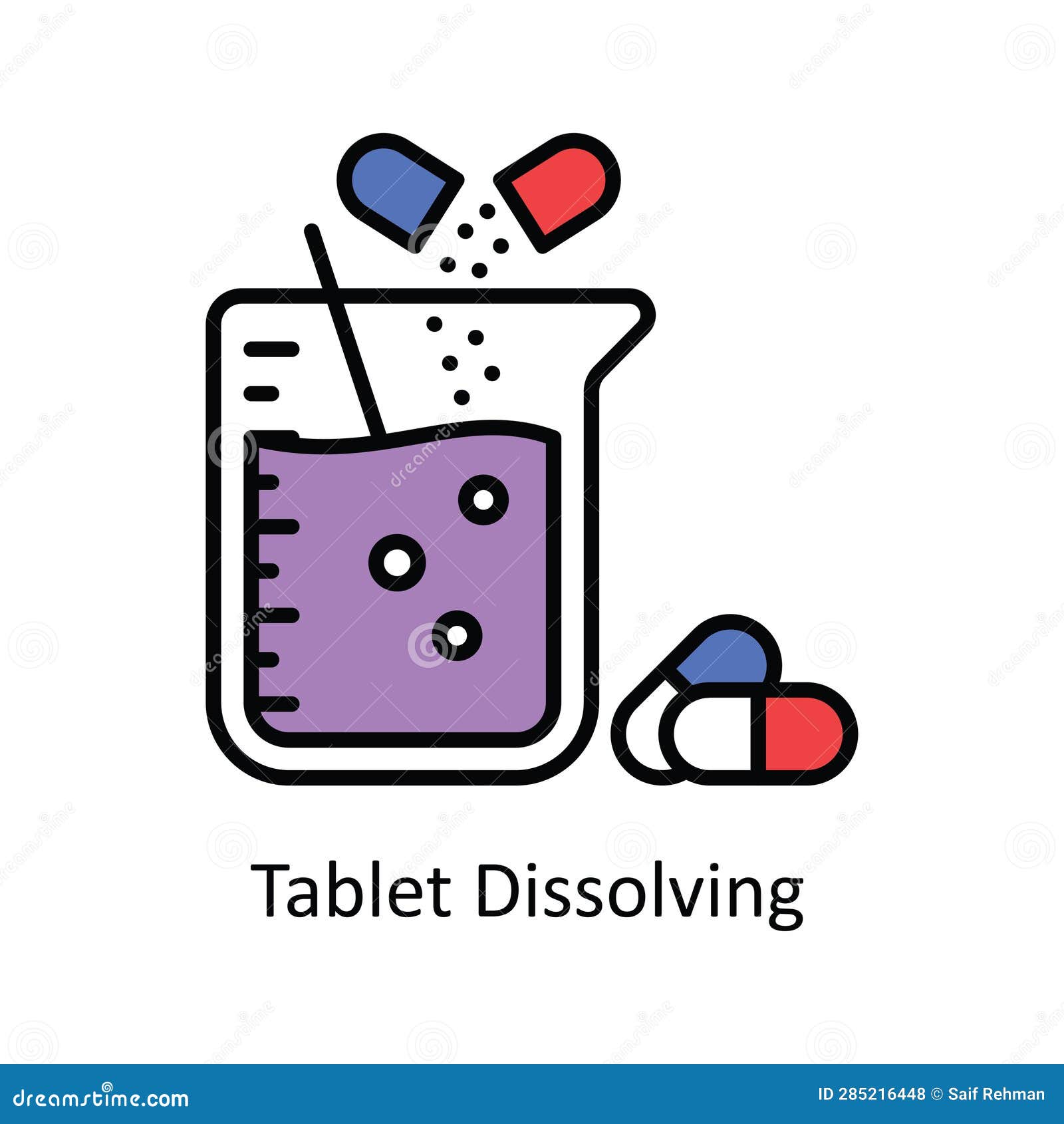 Tablet Dissolving Vector Fill Outline Icon Design Illustration ...