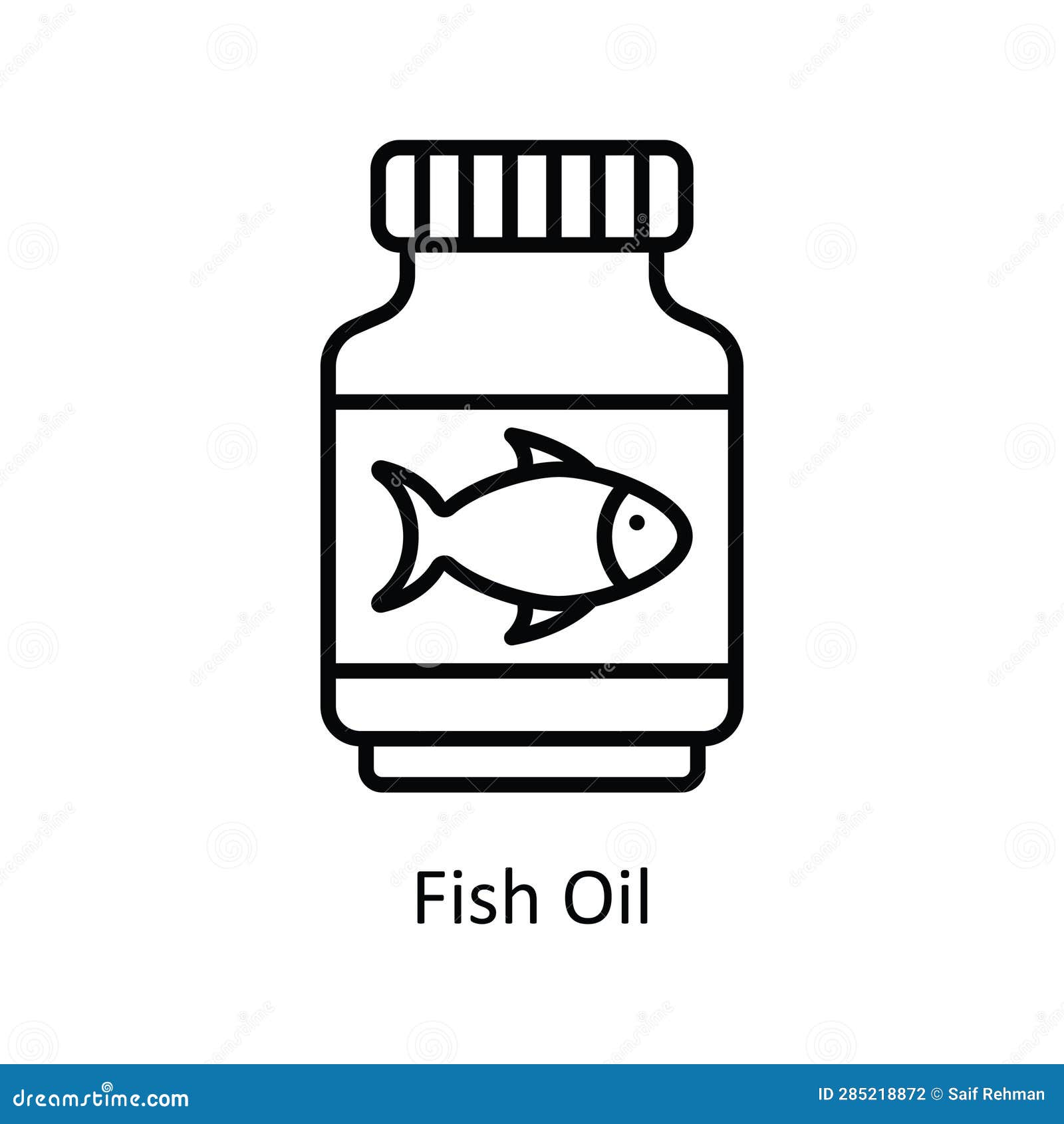 Fish Oil Vector Outline Icon Design Illustration. Pharmacy Symbol on ...