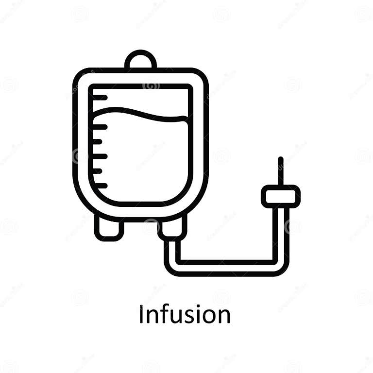Infusion Vector Outline Icon Design Illustration. Pharmacy Symbol on ...