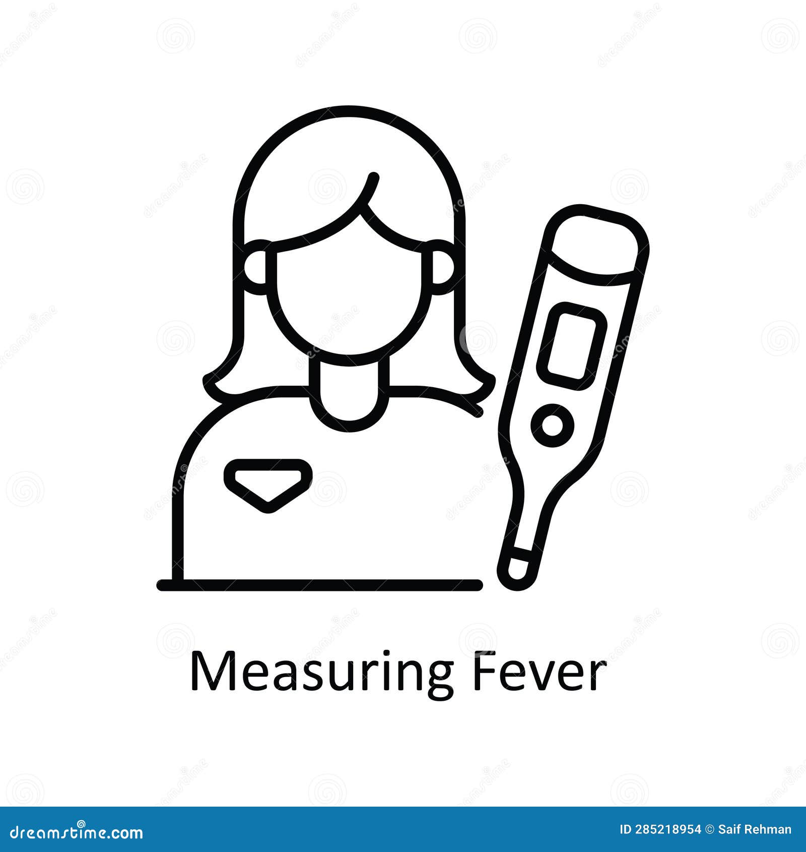 Measuring Fever Vector Outline Icon Design Illustration. Pharmacy ...