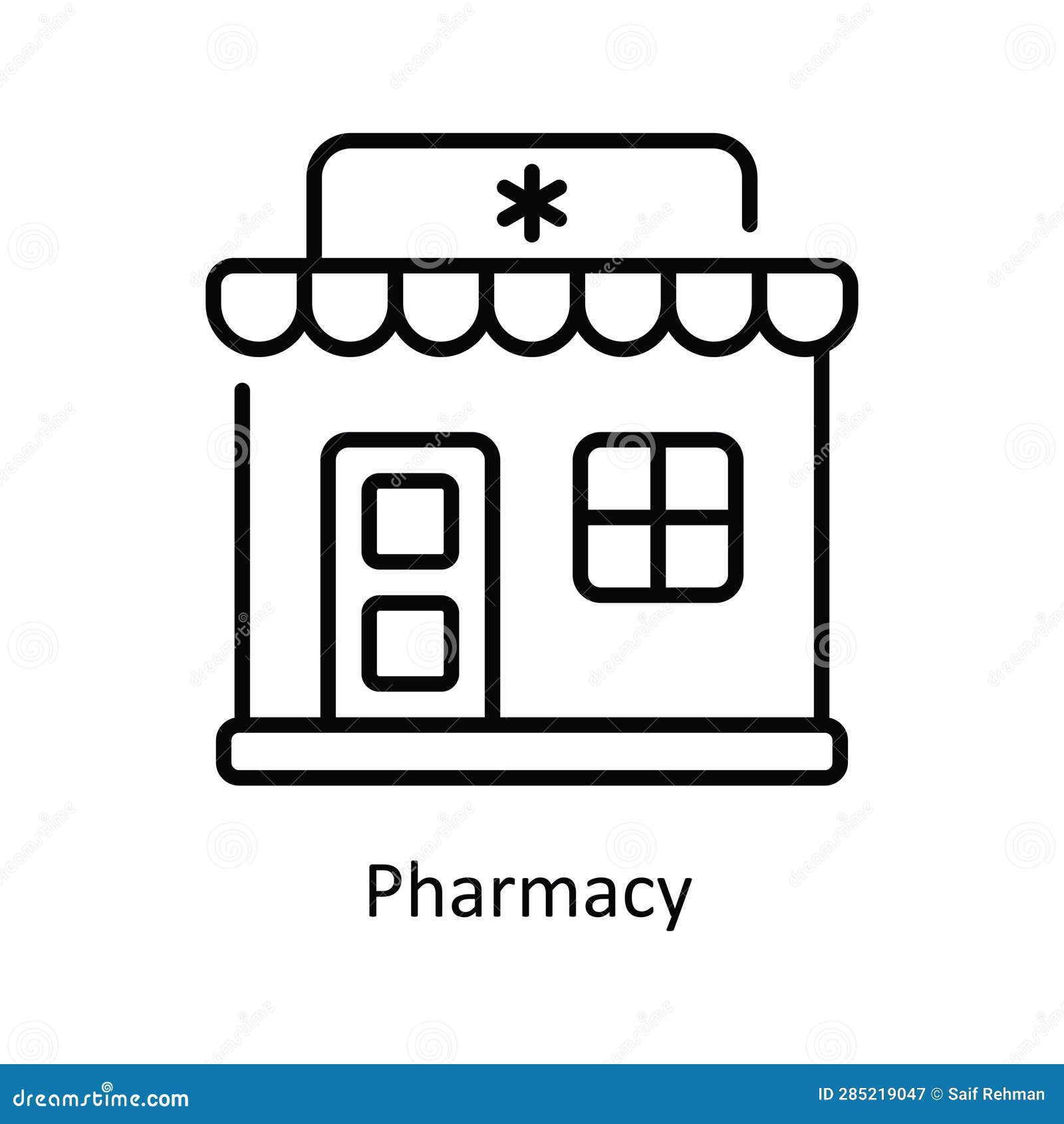 Pharmacy Vector Outline Icon Design Illustration. Pharmacy Symbol on ...