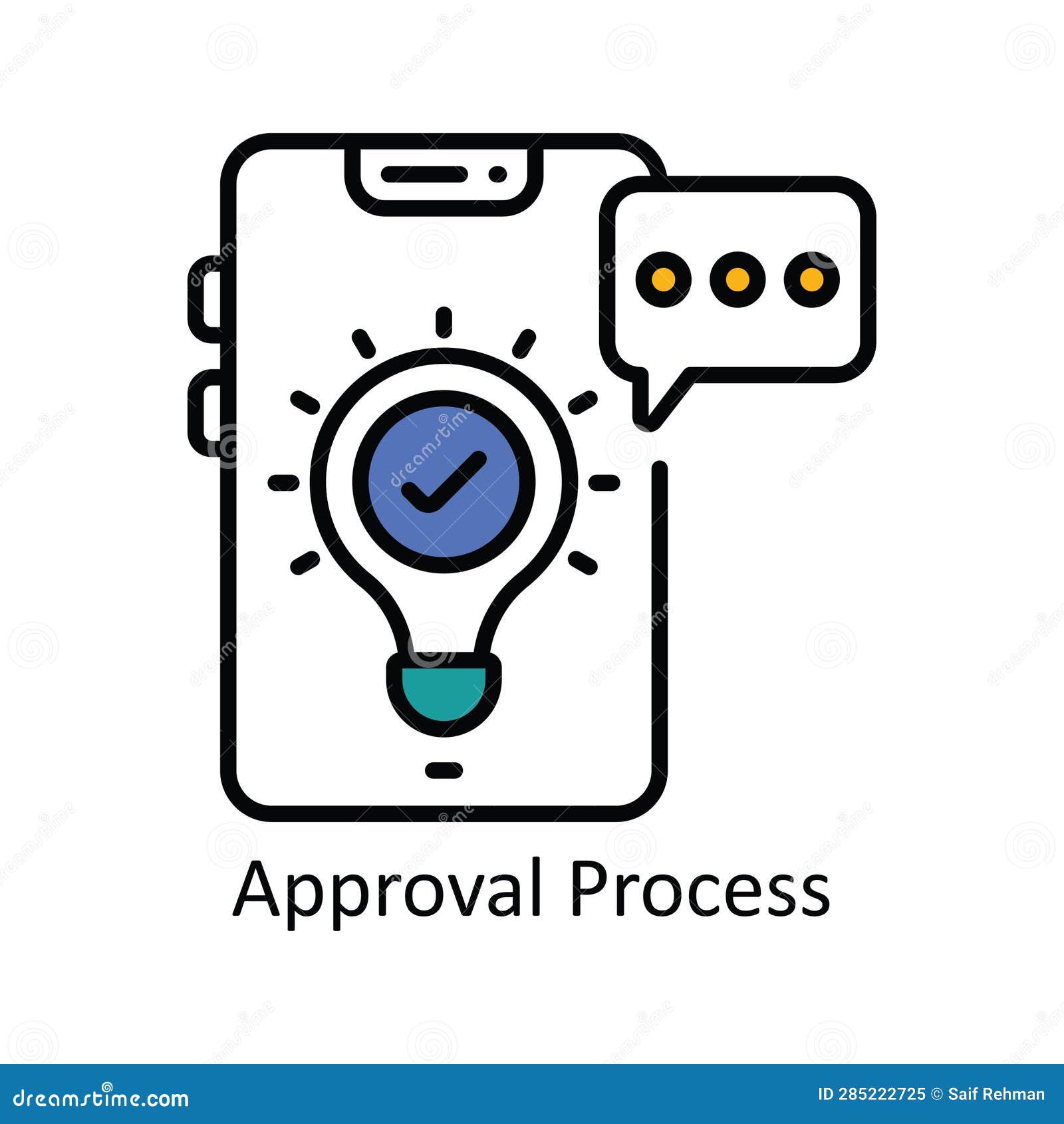 Approval Process Vector Fill Outline Icon Design Illustration. Product ...