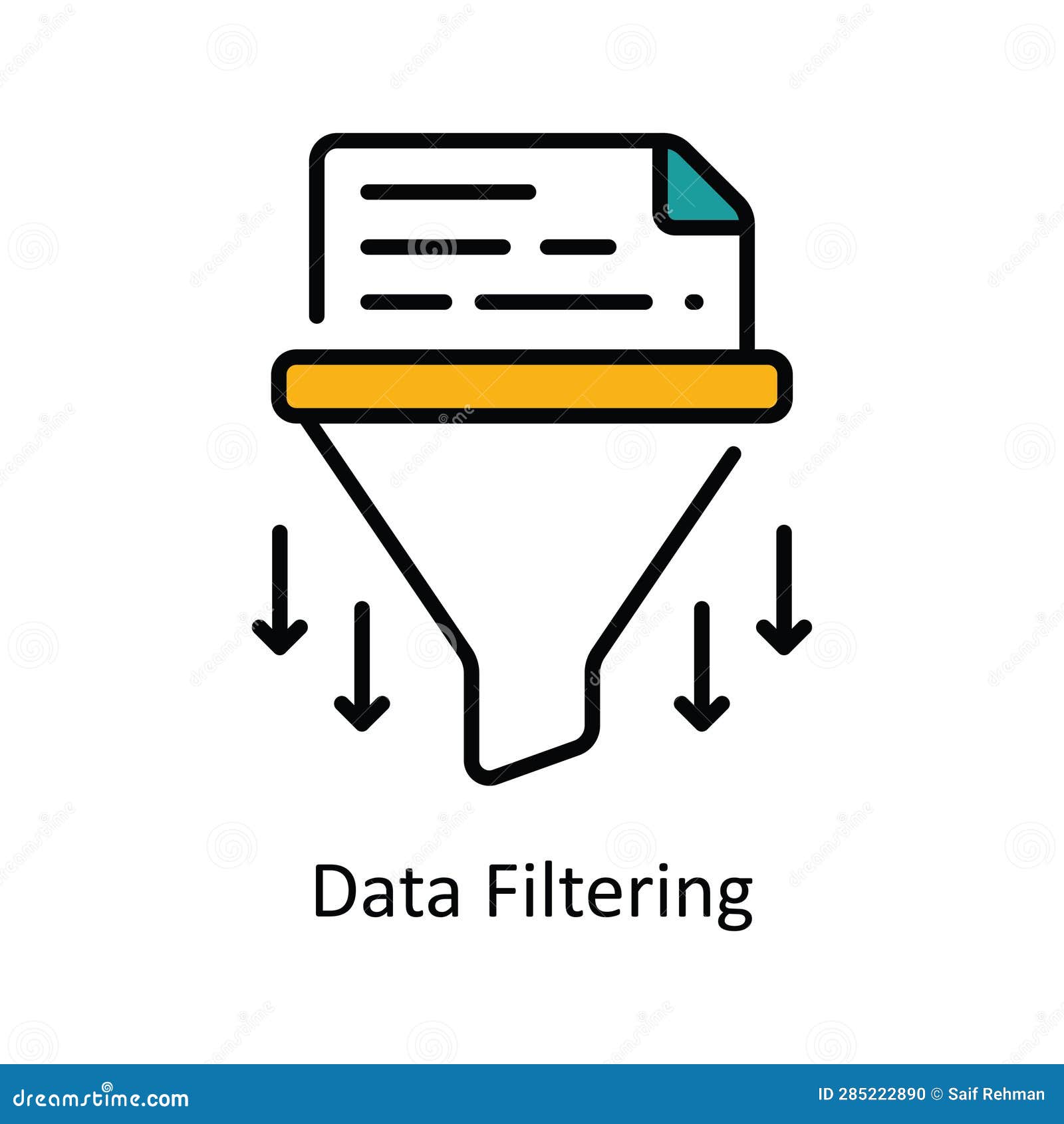 Data Filtering Vector Fill Outline Icon Design Illustration. Product ...