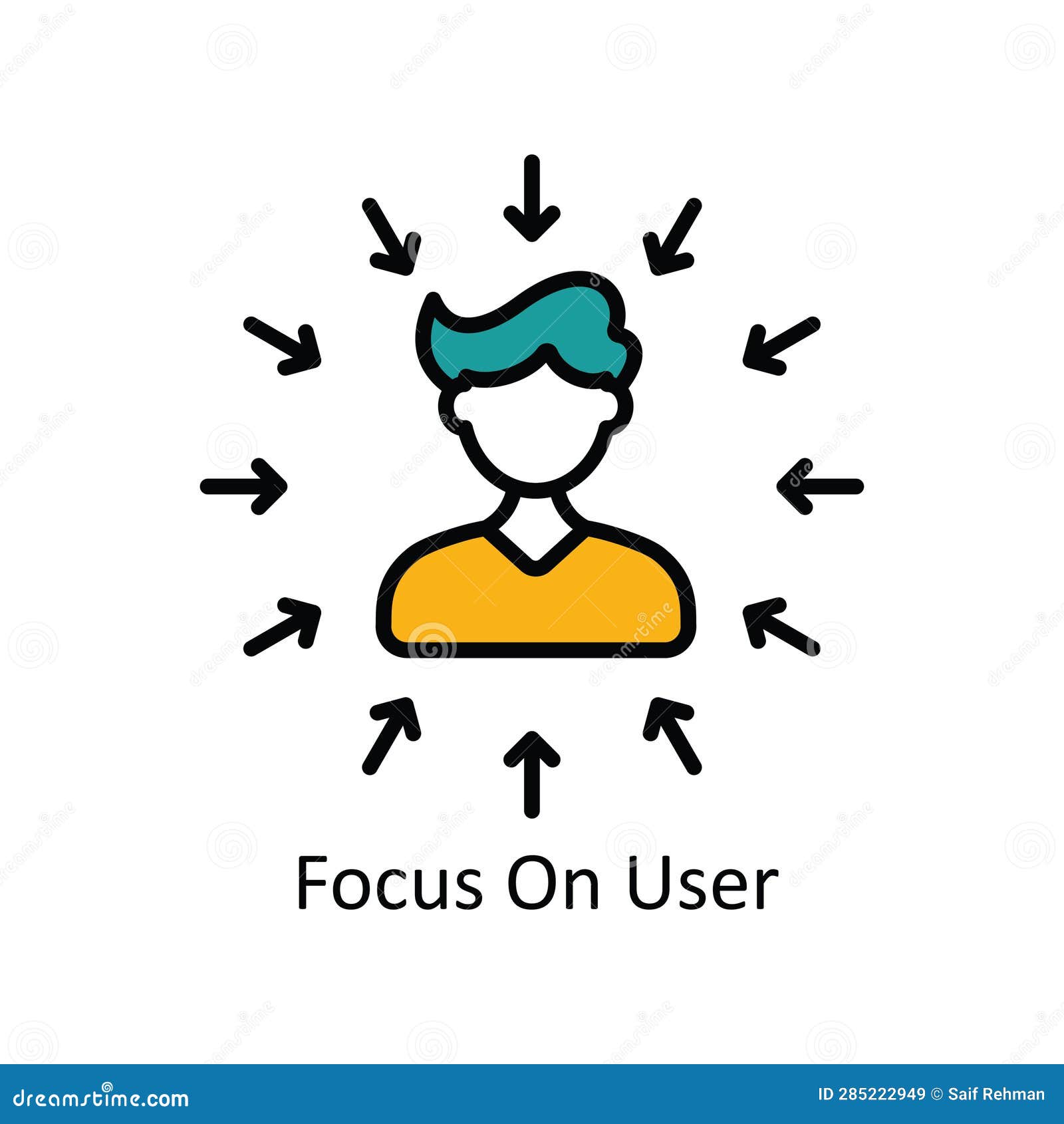 Focus on User Vector Fill Outline Icon Design Illustration. Product ...