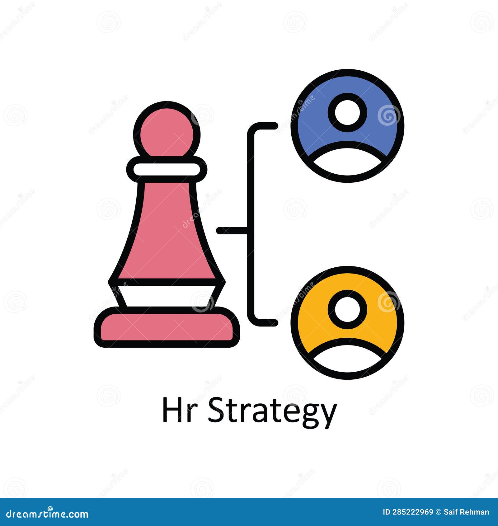 Hr Strategy Vector Fill Outline Icon Design Illustration. Product ...