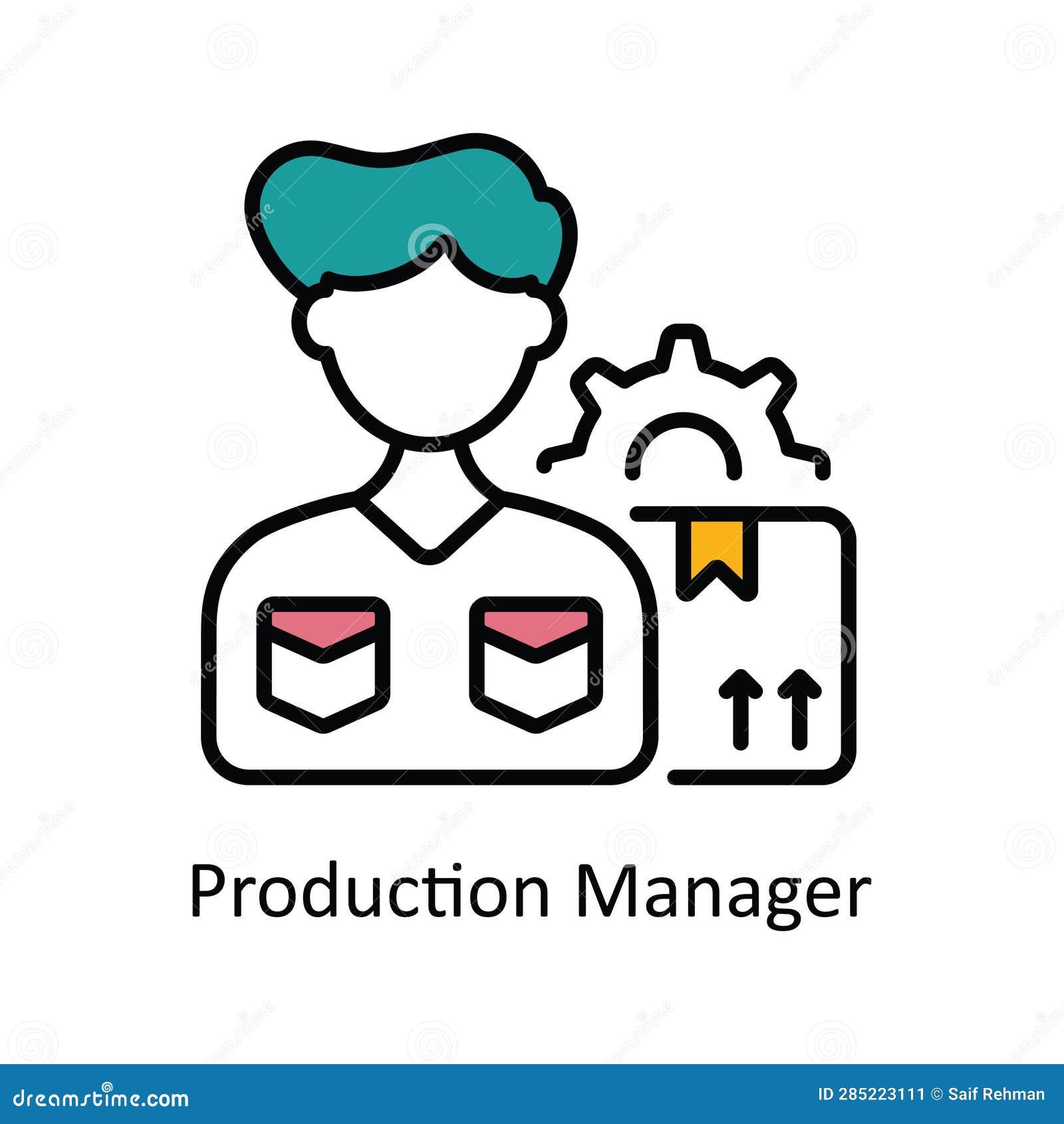 Production Manager Vector Fill Outline Icon Design Illustration ...