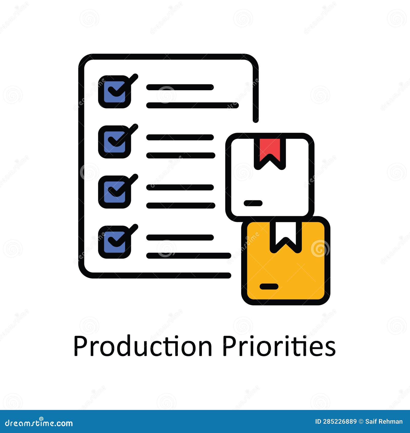 Production Priorities Vector Fill Outline Icon Design Illustration ...