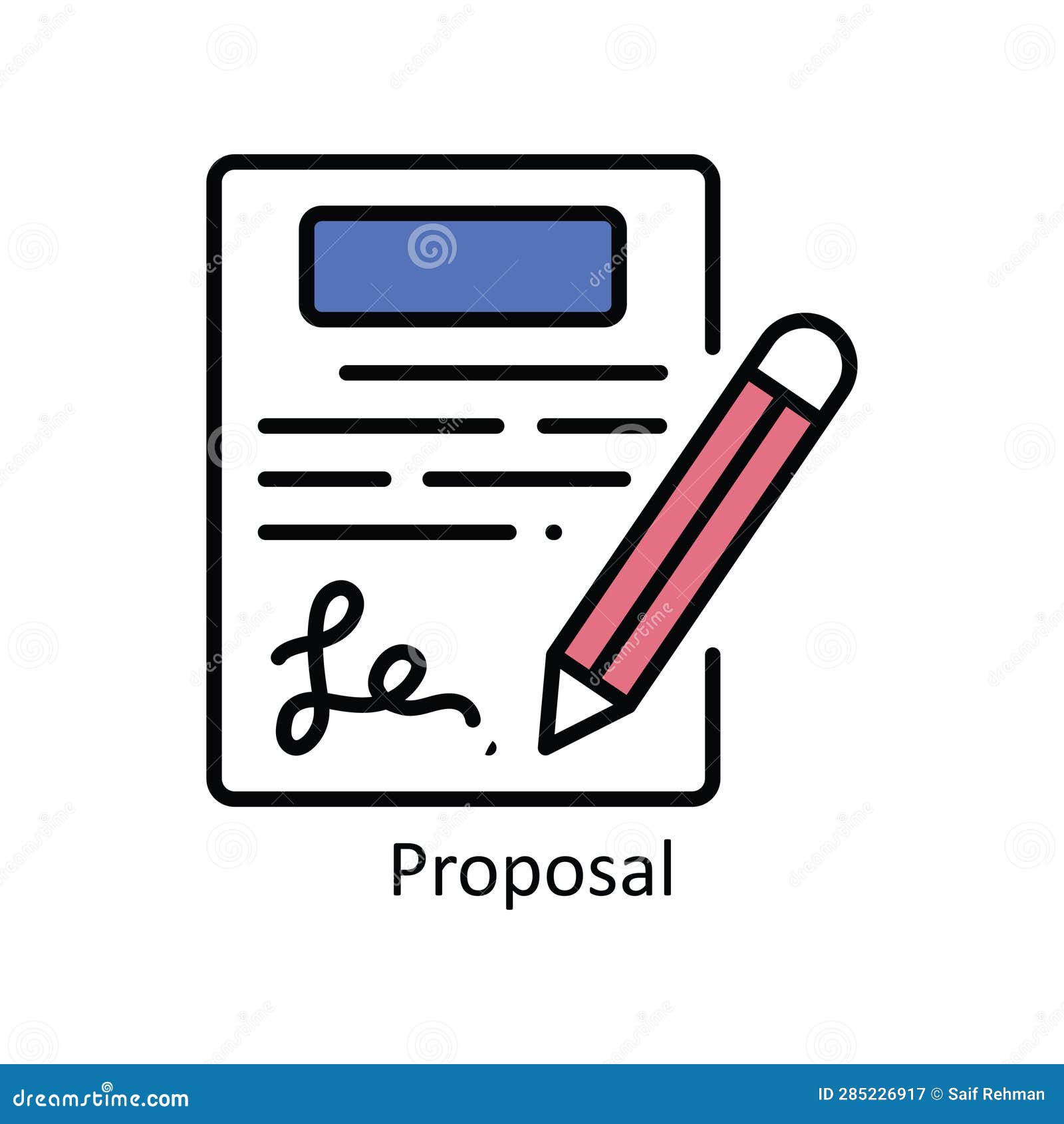 Proposal Vector Fill Outline Icon Design Illustration. Product ...